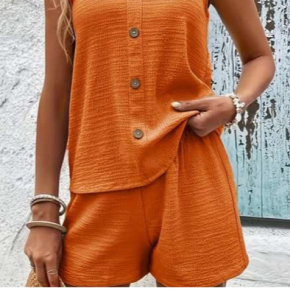 Temu | Shorts | 2 Pc Temu Lightweight Set Elastic Waist Shorts And ...